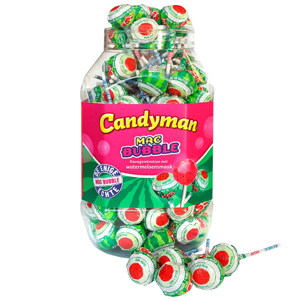 Čiulpinukas su guma CANDYMAN (Arbūzo sk.), 1vnt - FinFun